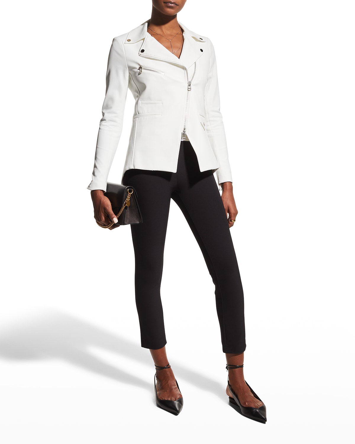 Spandex Asymmetric Zip Jacket | Neiman Marcus