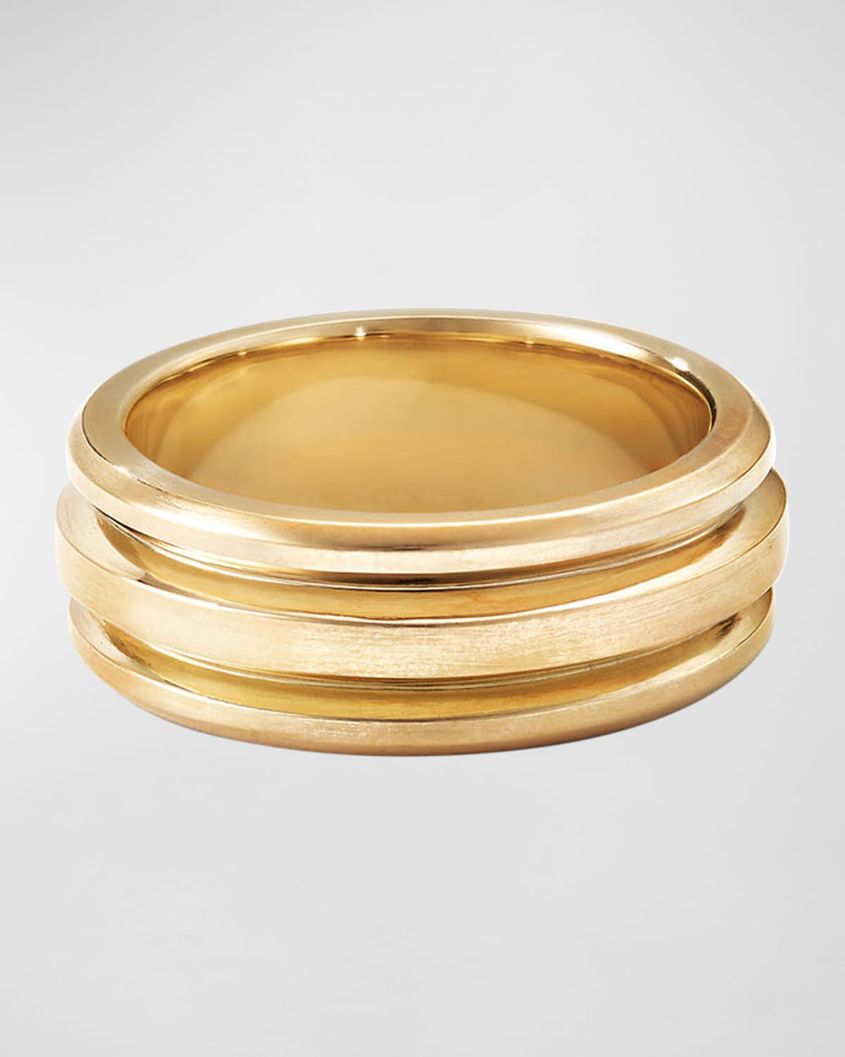 David Yurman Men's 18k Gold 8mm Faceted Band Ring with Diamonds ...