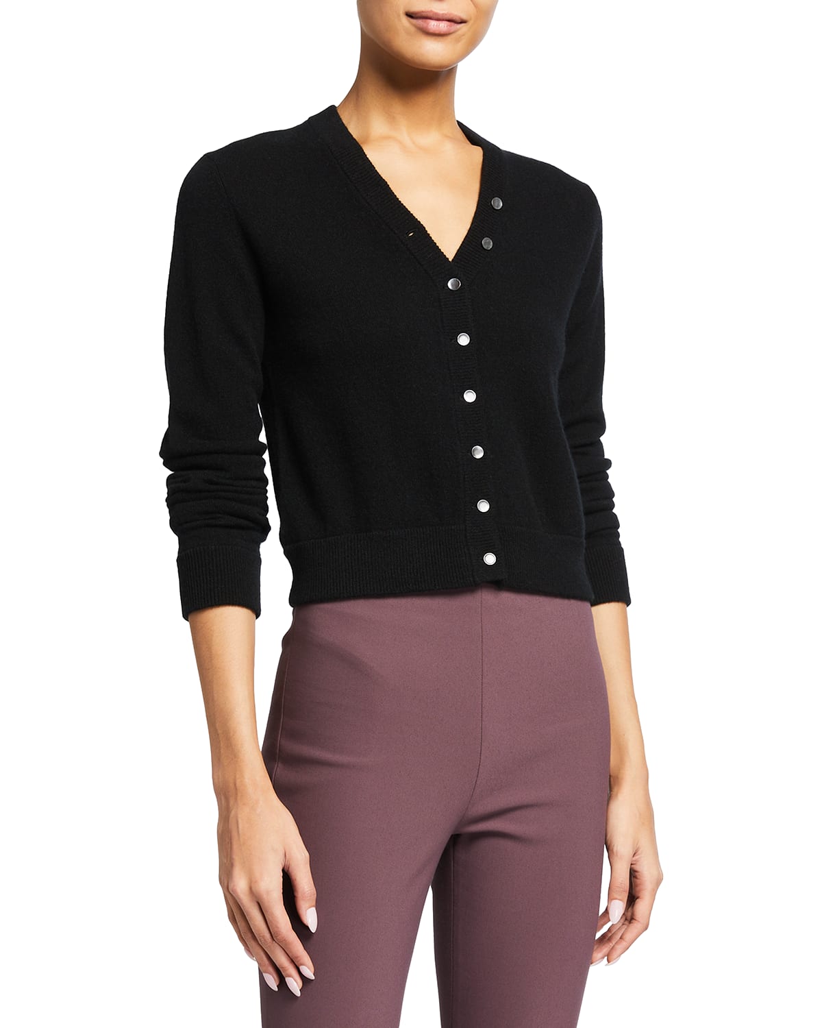 Vince Shrunken Button-Front Cashmere Cardigan | Neiman Marcus