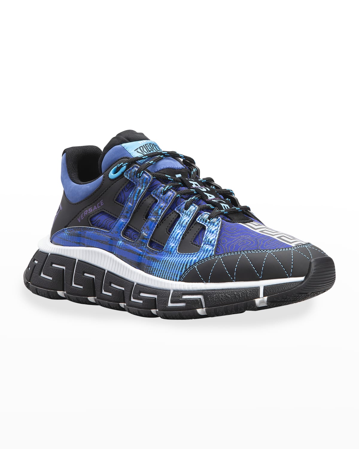 Versace Men's Chain Reaction Barocco Chunky Sneakers | Neiman Marcus