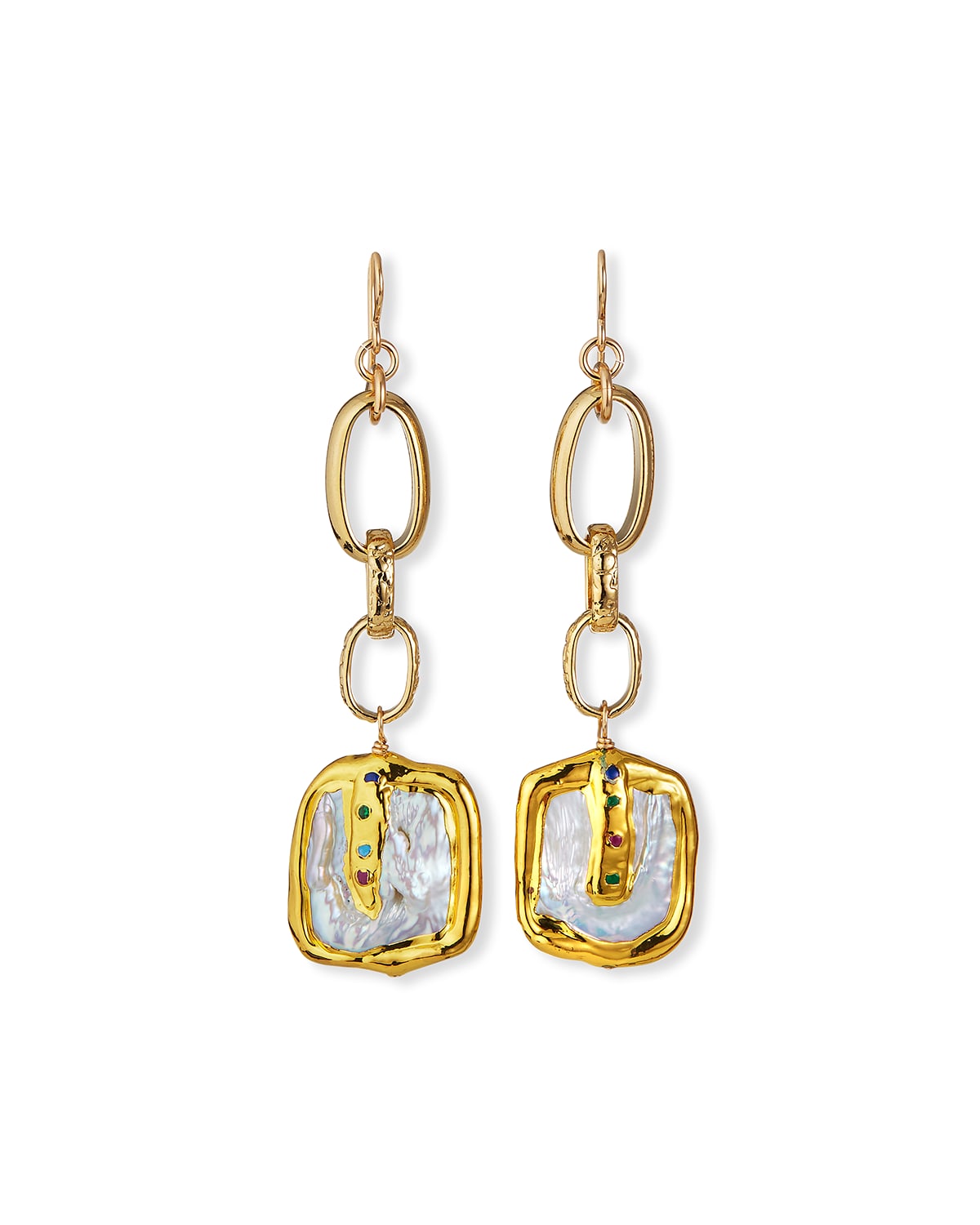 Gold Plate Enamel Earrings | Neiman Marcus
