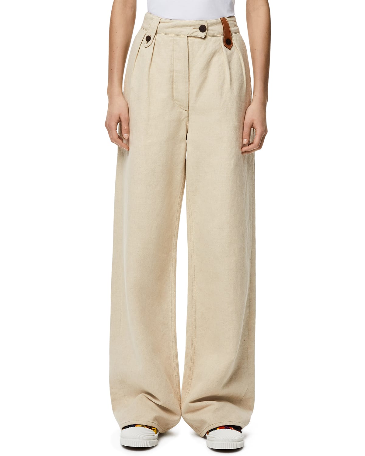 NIC+ZOE Drifty Linen Wide-Leg Pants, Indigo Mix | Neiman Marcus