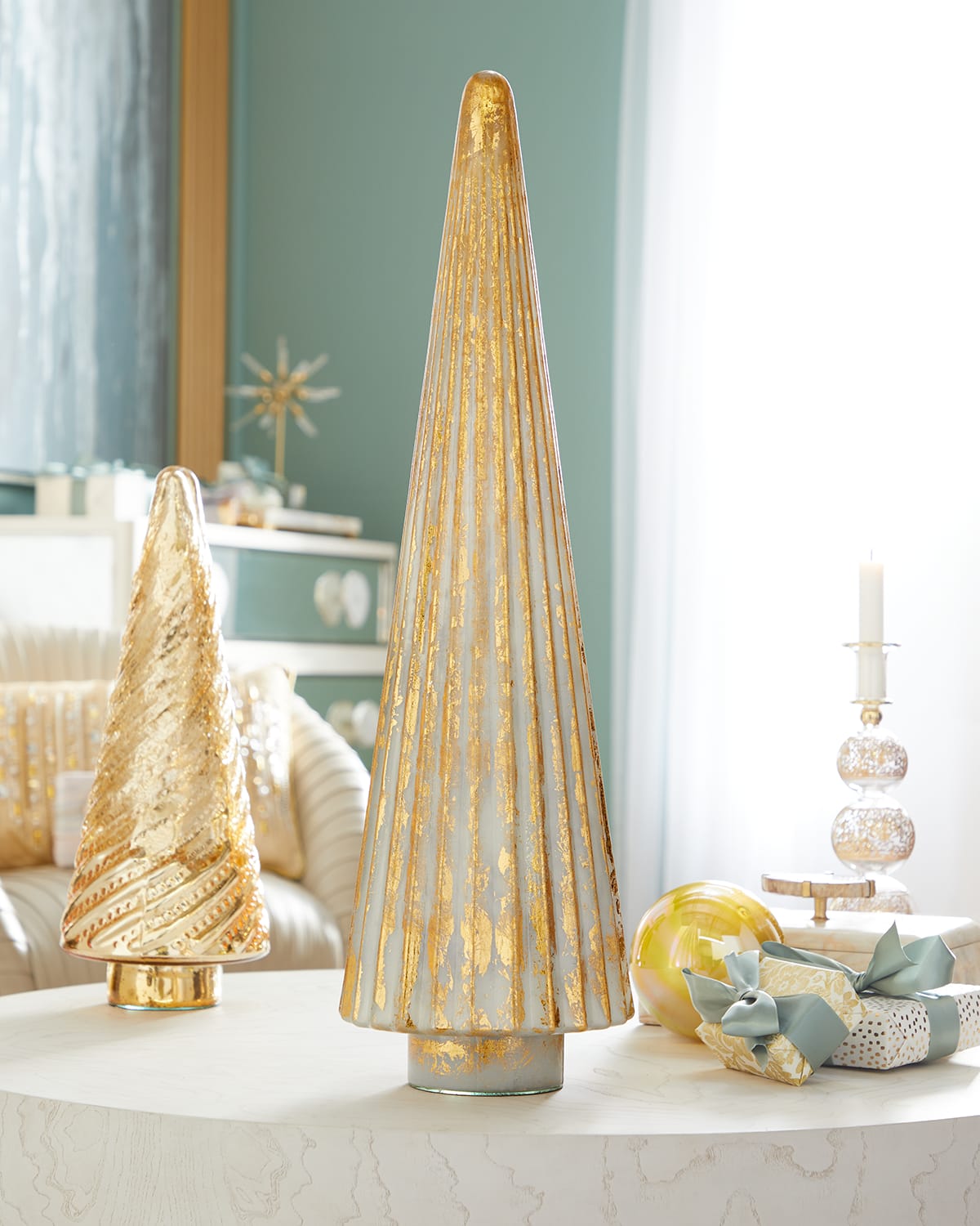 26" Gold Mercury Glass Tree | Neiman Marcus