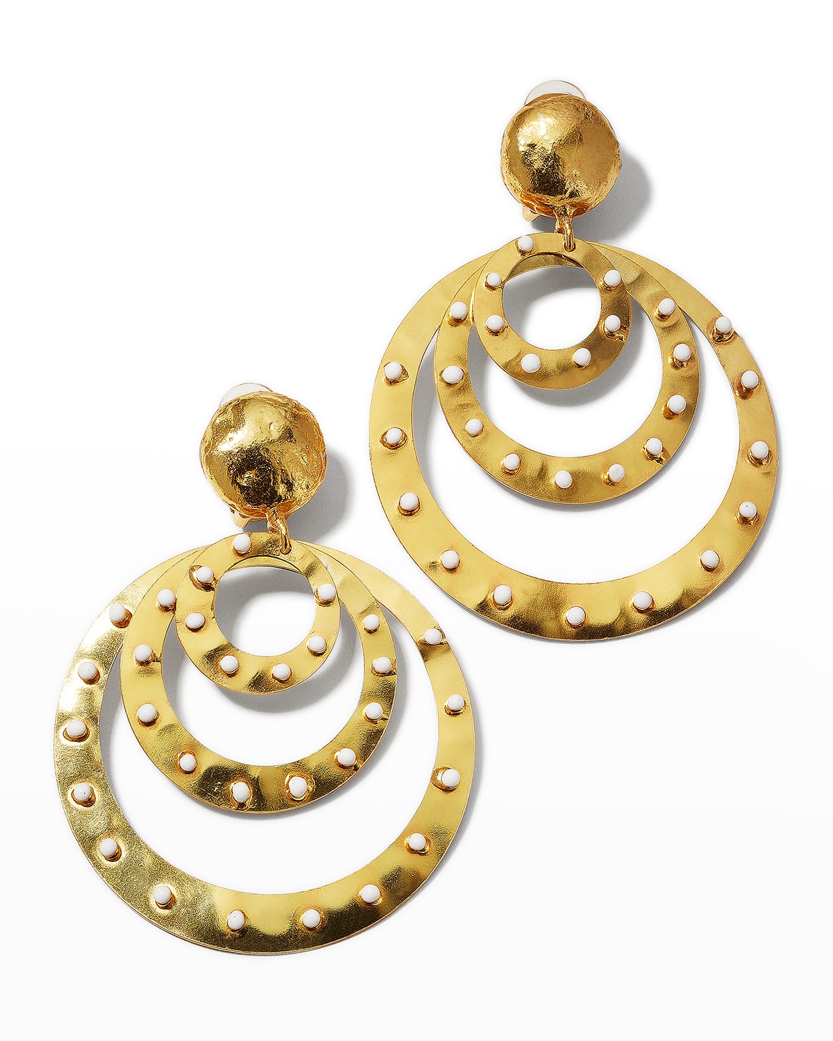 Gold Plate Enamel Earrings | Neiman Marcus