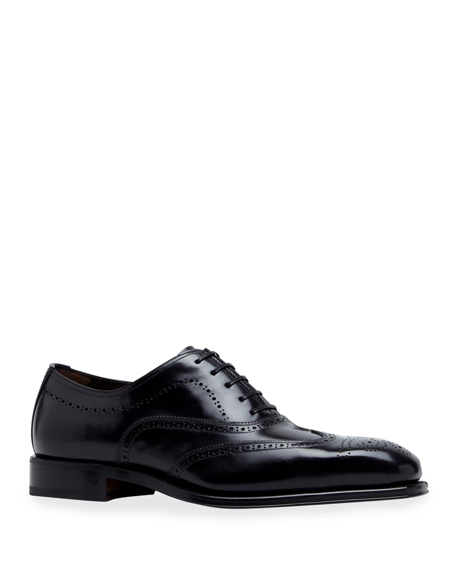 Salvatore Ferragamo Men's Prat Brogue Deerskin Lace-Up Oxford Shoes ...