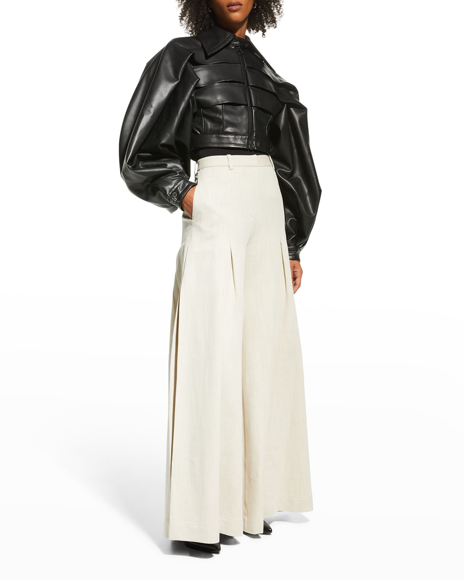 palmer//harding Grand Gestures Vegan-Leather Jacket | Neiman Marcus