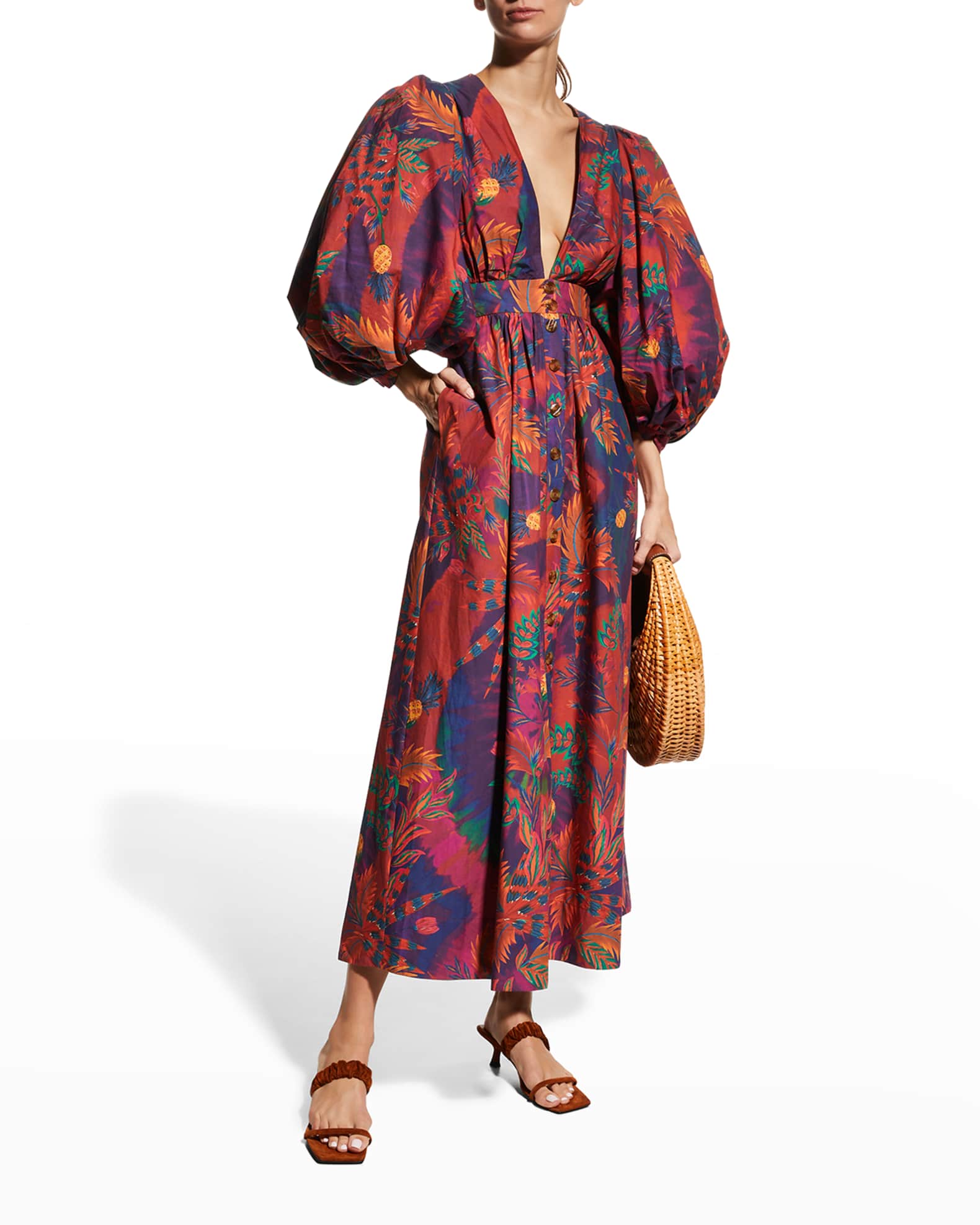 Farm Rio Tie-Dye Forest Maxi Dress | Neiman Marcus