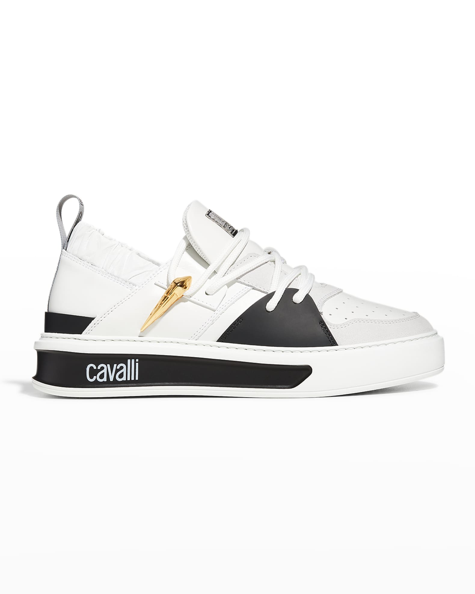 Cavalli Leather Low-Top Court Sneakers | Neiman Marcus