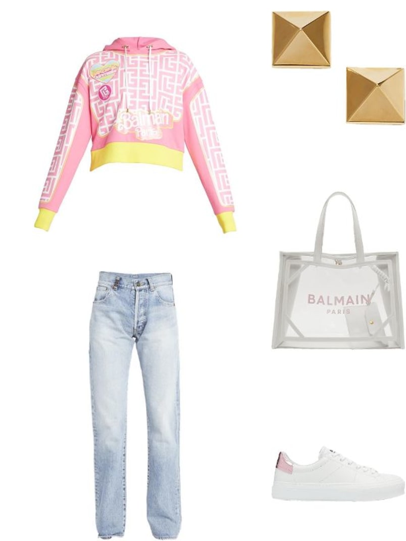 Balmain B Army Medium Clear Shopper Tote Bag | Neiman Marcus