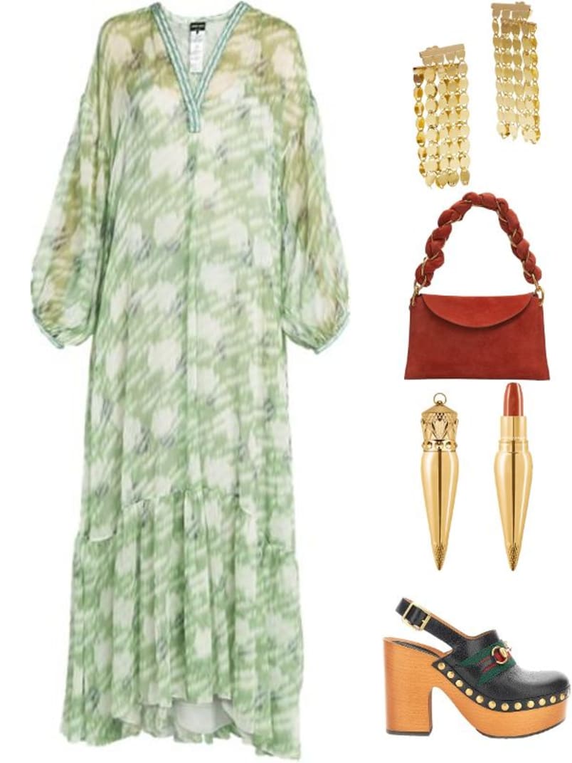 Giorgio Armani Abstract Leopard Print Semi-Sheer Silk Maxi Dress ...