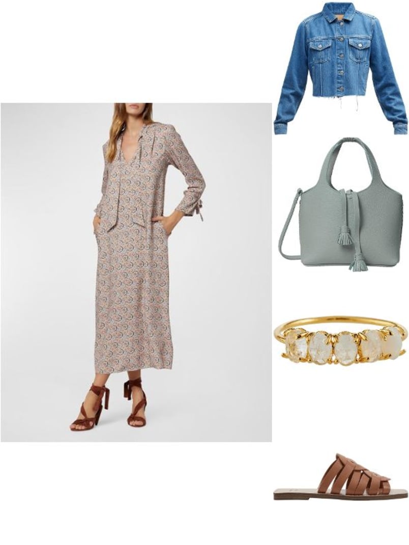 Joie Courtney Floral-Print 3/4-Sleeve Midi Dress | Neiman Marcus