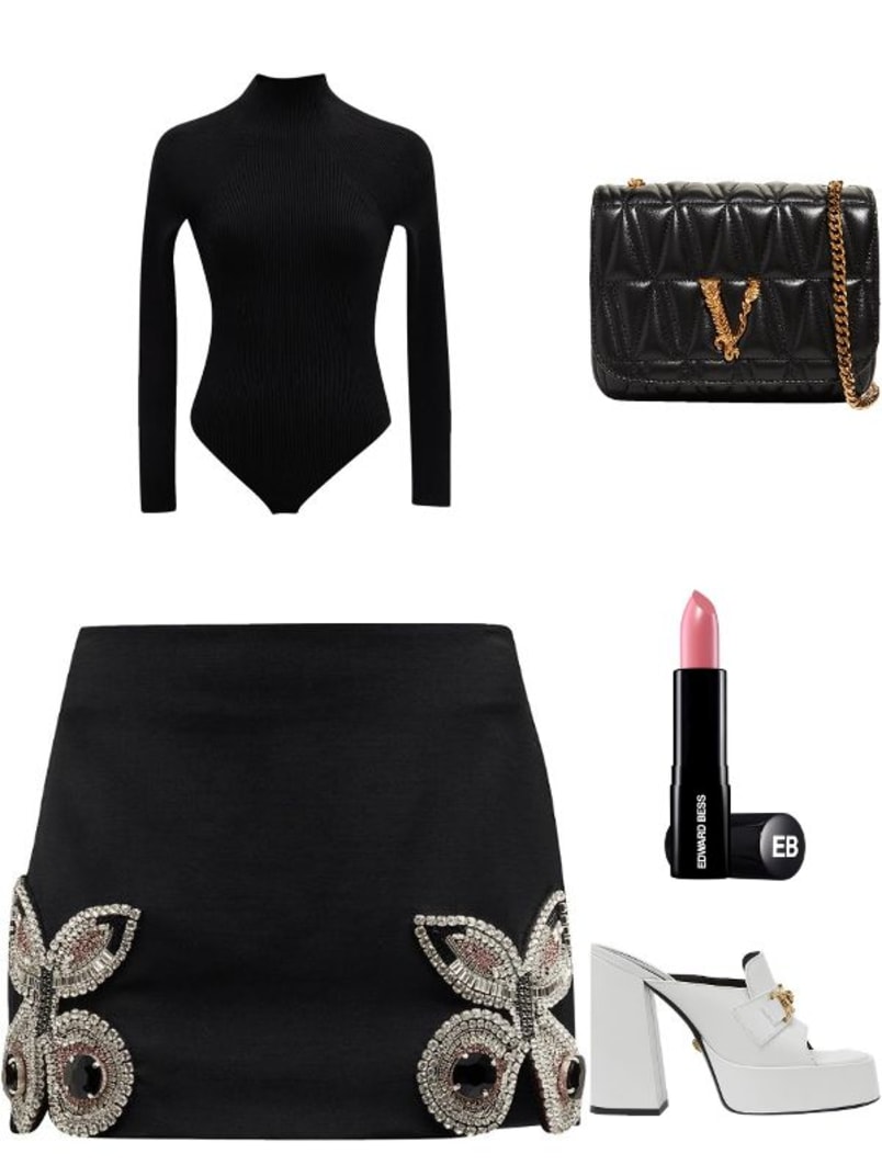 AREA Embroidered Butterfly Mini Skirt | Neiman Marcus