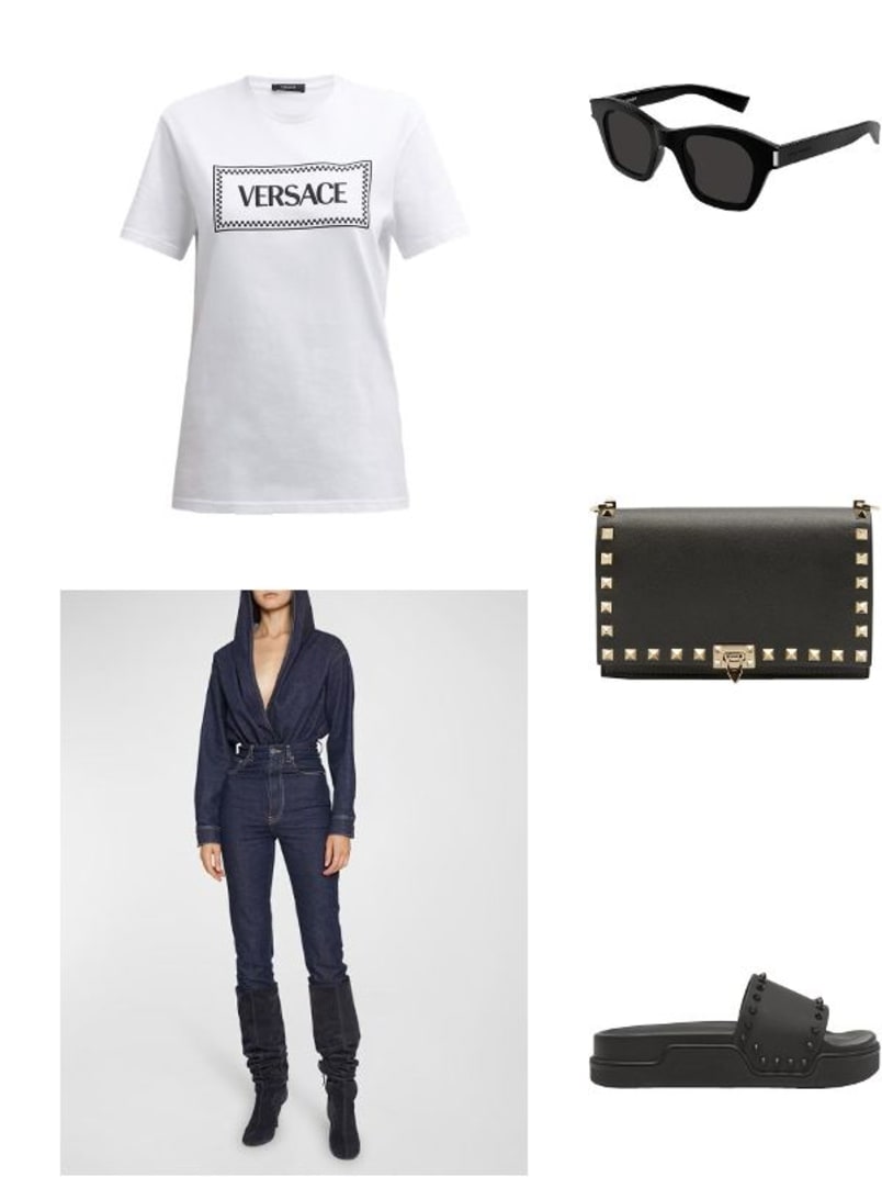 ALAIA High-Waisted Raw Denim Jeans | Neiman Marcus