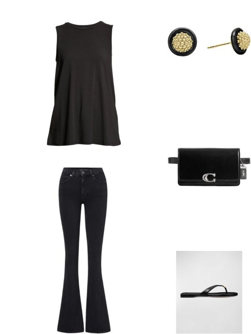 Eileen Fisher Petite Crewneck Long Stretch Jersey Shell | Neiman Marcus