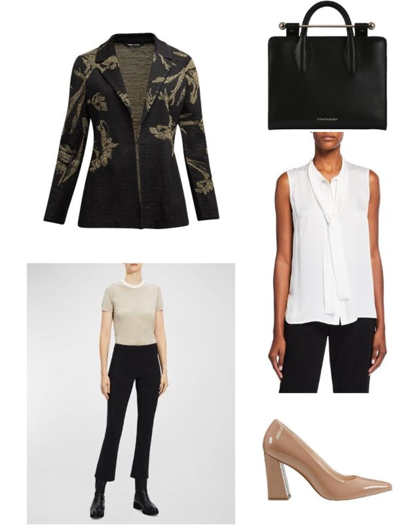 Misook Tailored Floral Jacquard Knit Jacket | Neiman Marcus