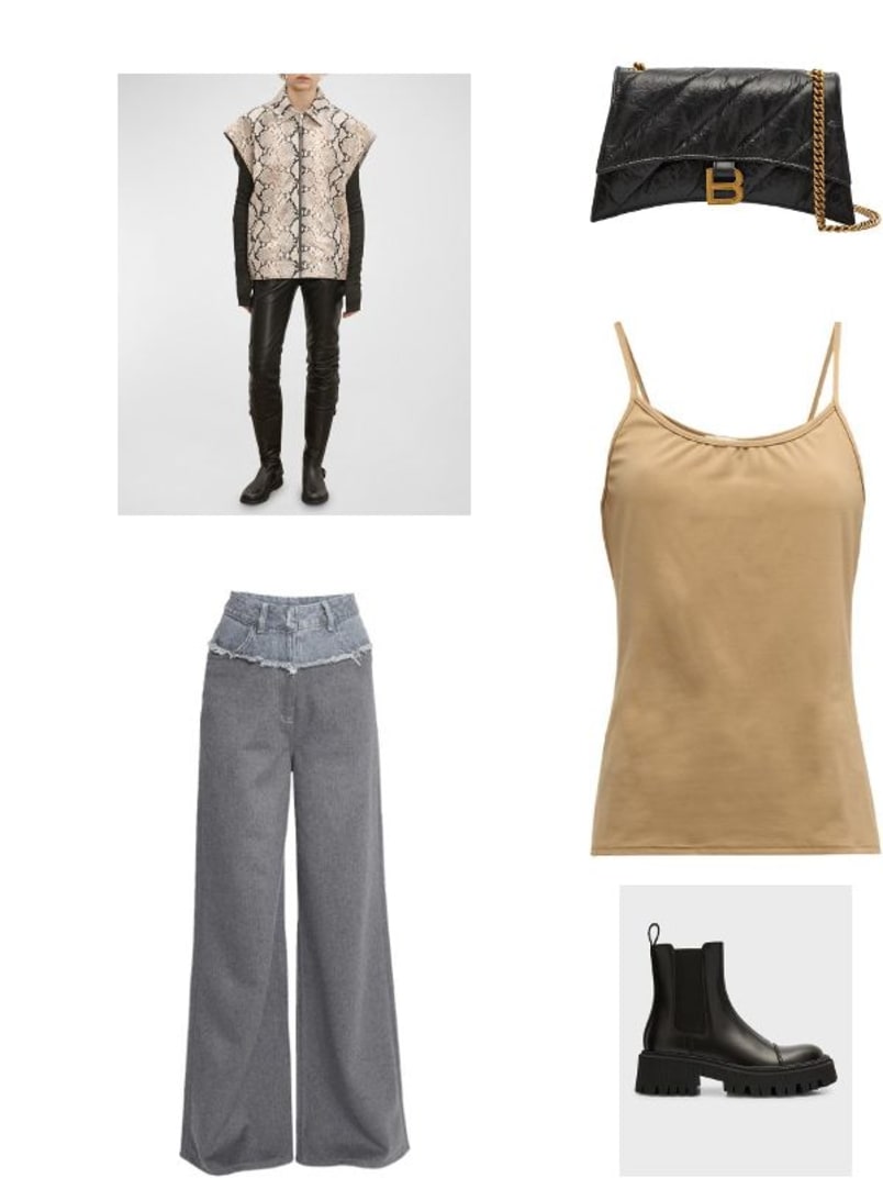 HALFBOY Snake-Print Leather Biker Vest | Neiman Marcus