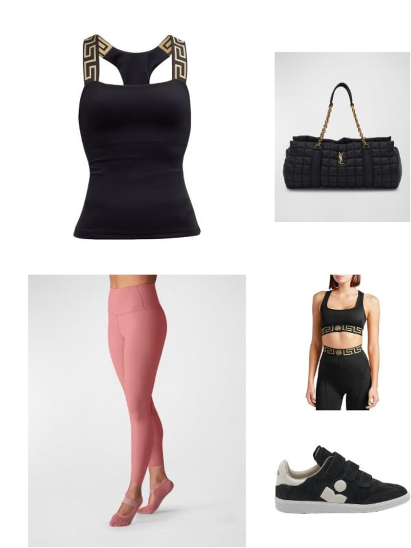 Versace Iconic Greca High-Rise Active Leggings | Neiman Marcus