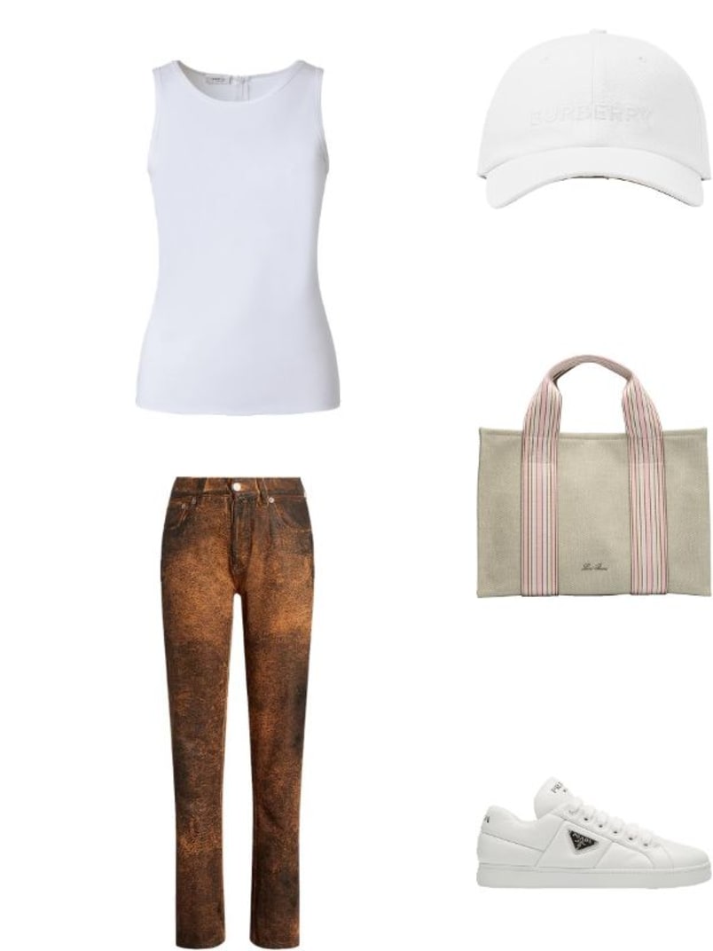 Burberry White Denim Logo Baseball Cap | Neiman Marcus