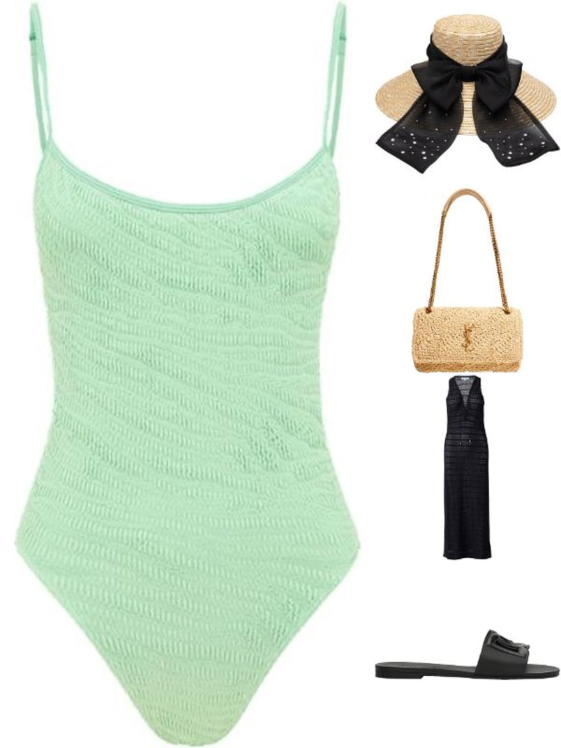 Saint Laurent Jamie Medium YSL Shoulder Bag in Raffia | Neiman Marcus