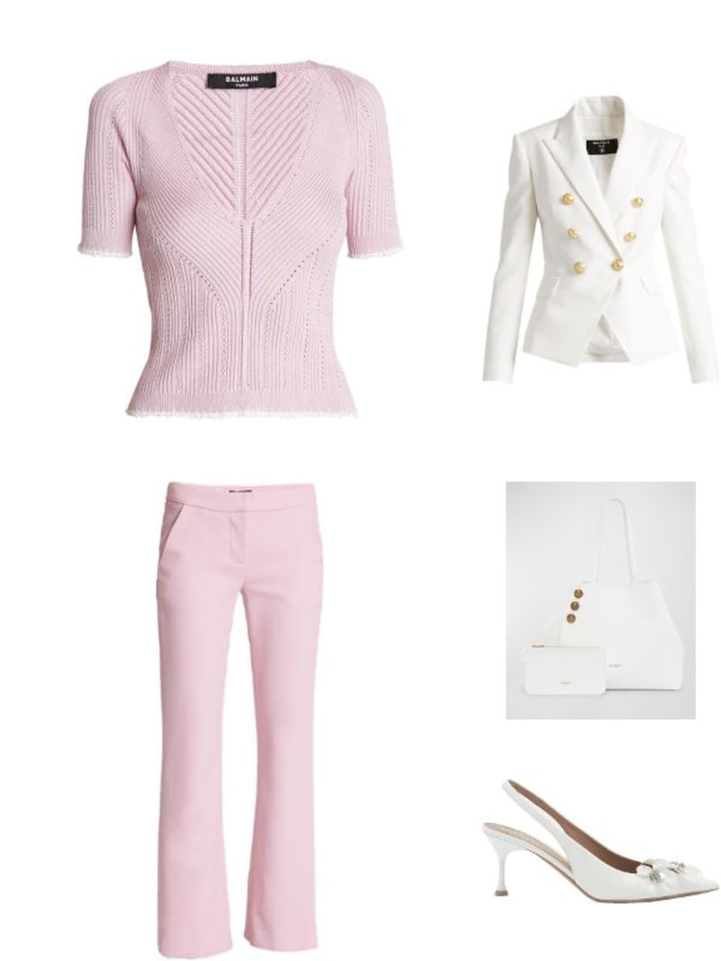 Balmain V-Neck Short-Sleeve Pointelle Knit Top | Neiman Marcus