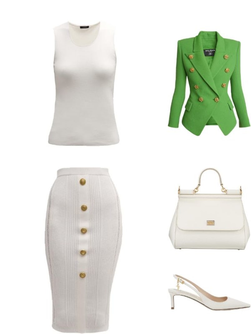 Balmain Rose 8-Button Double-Breasted Crepe Jacket | Neiman Marcus