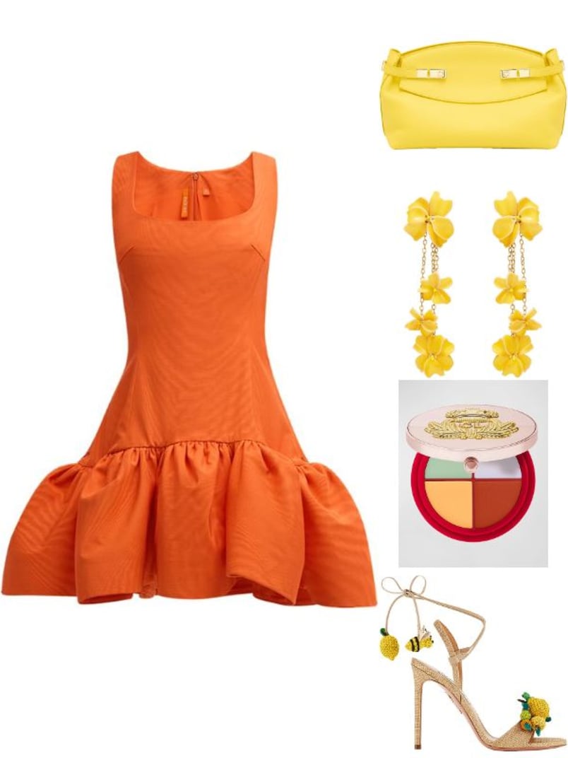 Aquazzura Raffia Citrus Ankle-Wrap Sandals | Neiman Marcus