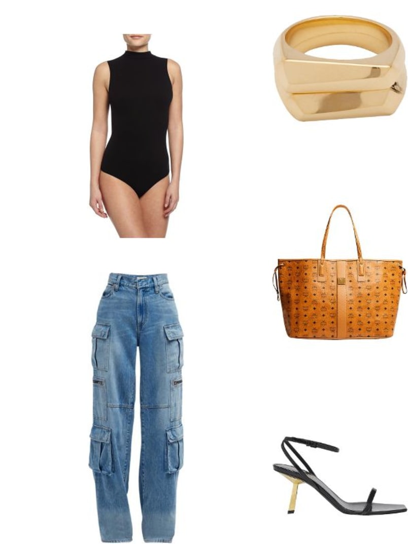 ALICE + OLIVIA Cay Baggy Denim Cargo Pants | Neiman Marcus
