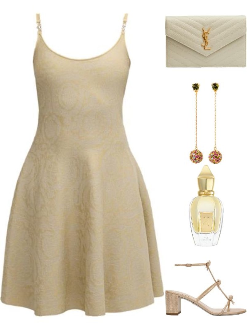 Versace Metallic Barocco Jacquard Sleeveless Dress | Neiman Marcus