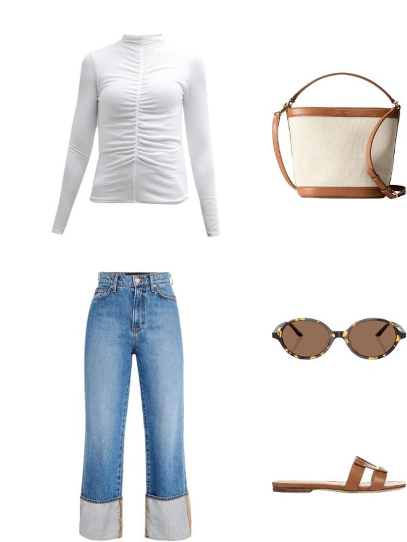 Veronica Beard Via Leather Flat Slide Sandals | Neiman Marcus