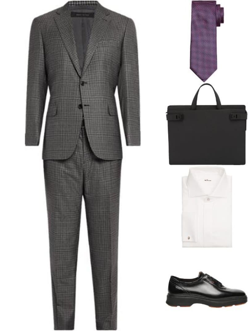 Canali Men's Micro-Geometric Silk Tie | Neiman Marcus