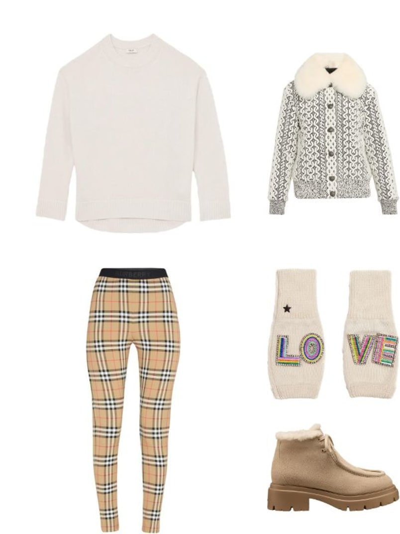 Jocelyn Embellished LOVE Knit Wool-Blend Fingerless Gloves | Neiman Marcus