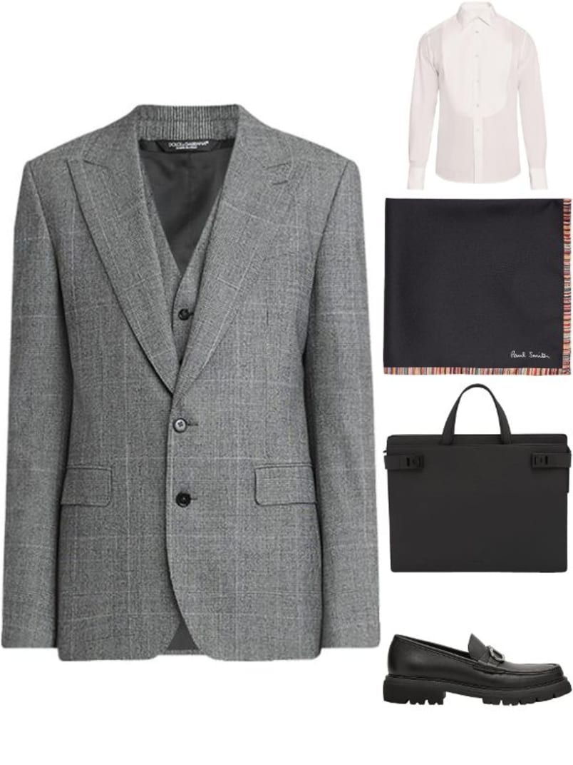 Paul Smith Men's Signature Stripe Trim Silk Pocket Square | Neiman Marcus