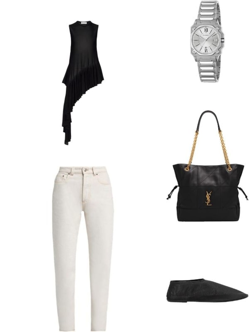 ALAIA Asymmetric Godet Sleeveless Top | Neiman Marcus