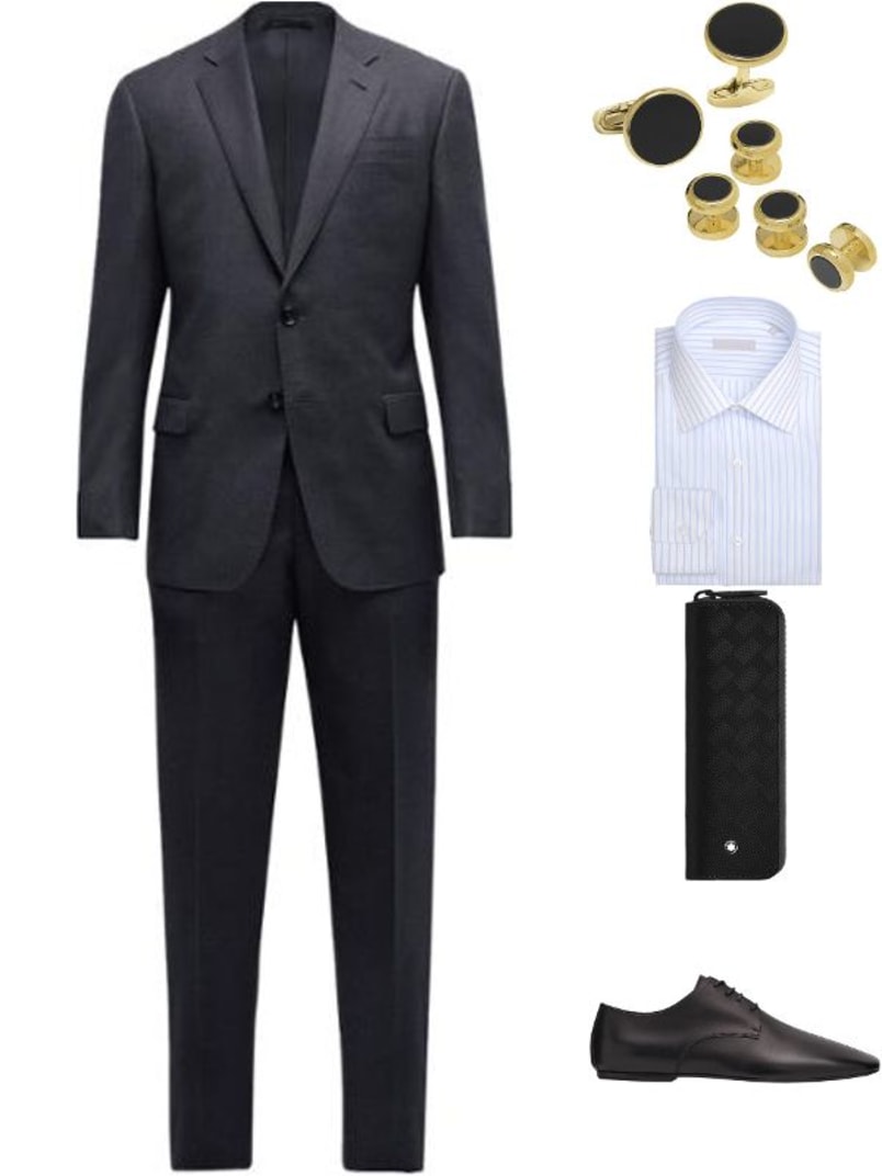 Stefano Ricci Men's Cotton Multi-Stripe Point Collar Dress Shirt ...