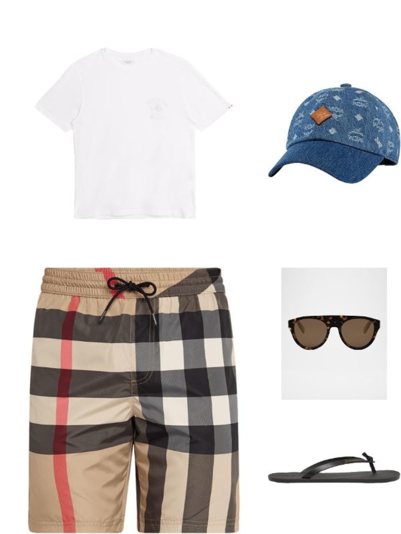 MCM Men's Denim Monogram Baseball Cap | Neiman Marcus