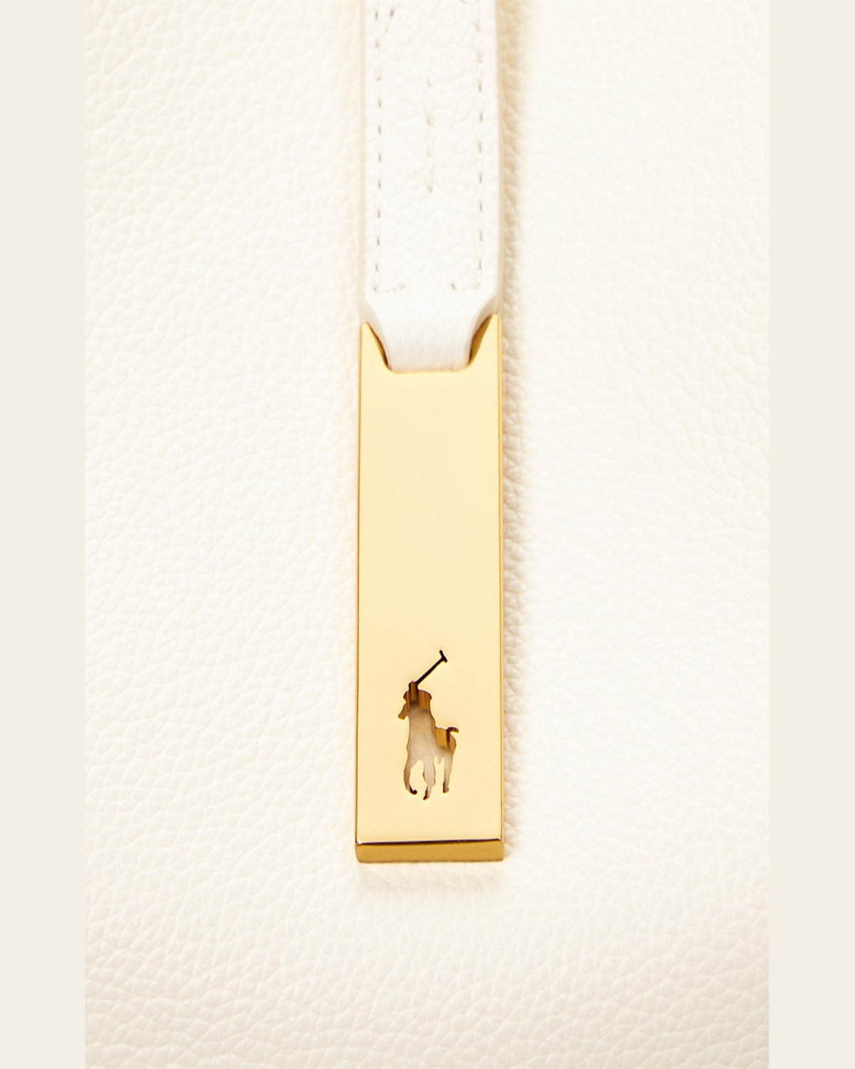 Polo Ralph Lauren Polo Id Medium Leather Shoulder Bag In Ivory | ModeSens