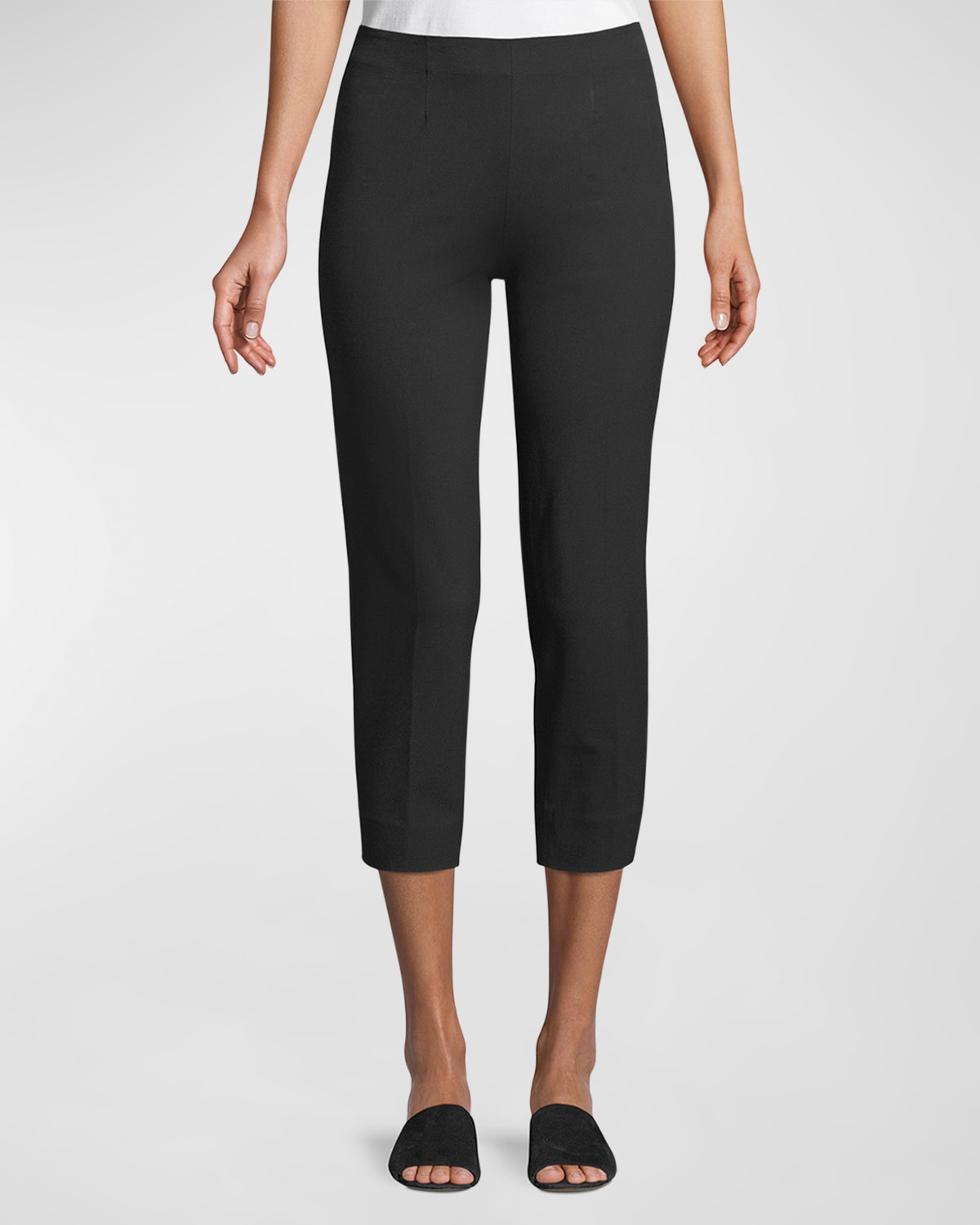 Piazza Sempione Audrey Straight-leg Cropped Pants In Black | ModeSens