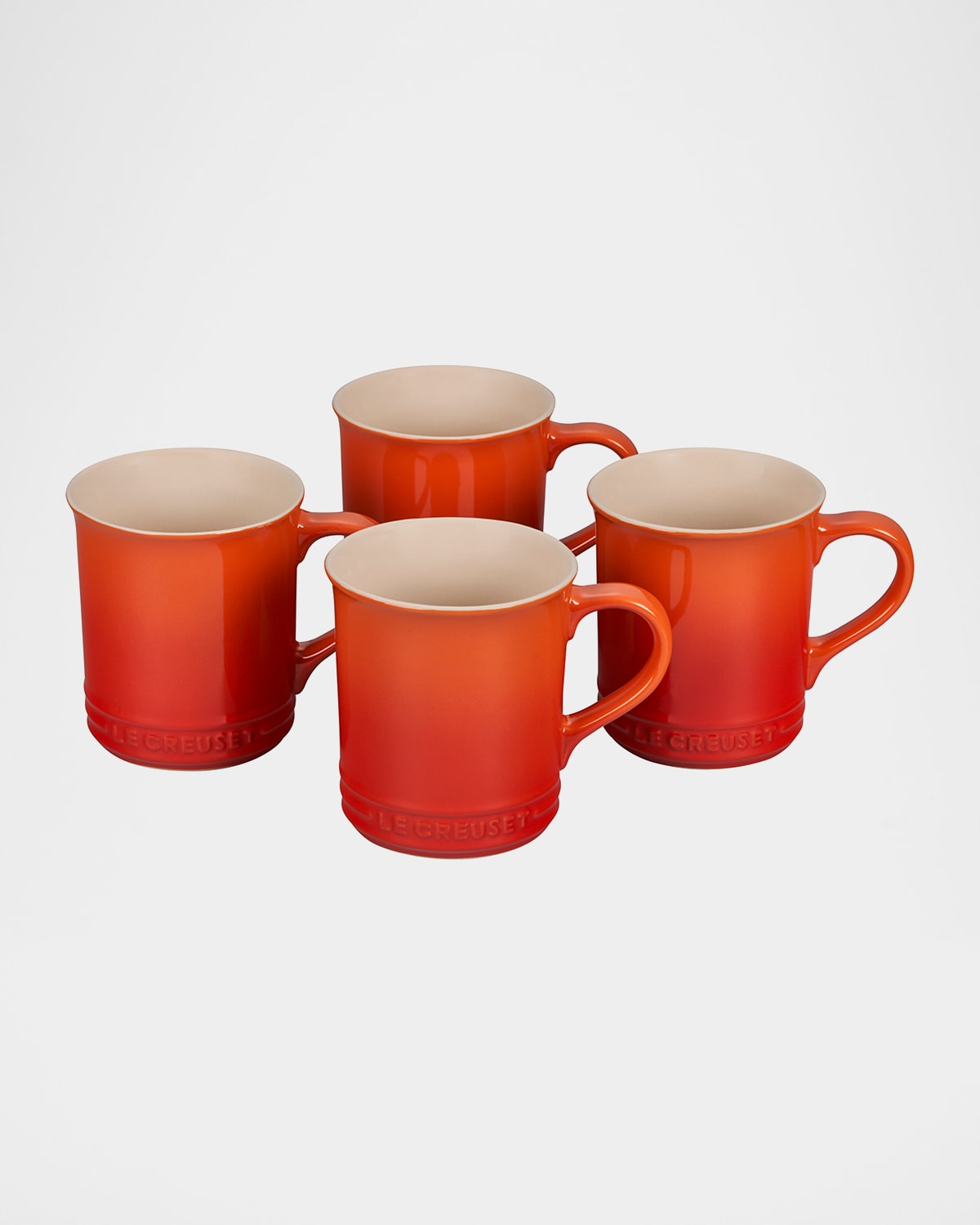 Le Creuset Stoneware Mugs, Set Of 4 In Flame | ModeSens