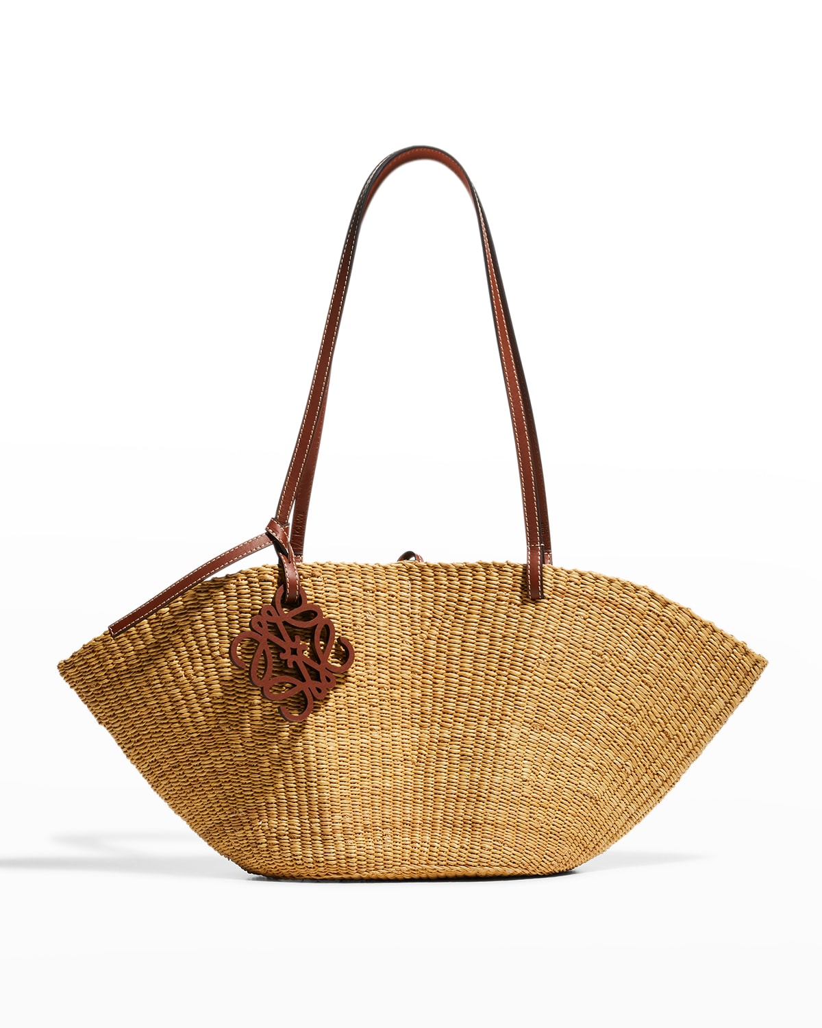 Loewe Shell Straw Basket Small Tote Bag In Natural | ModeSens
