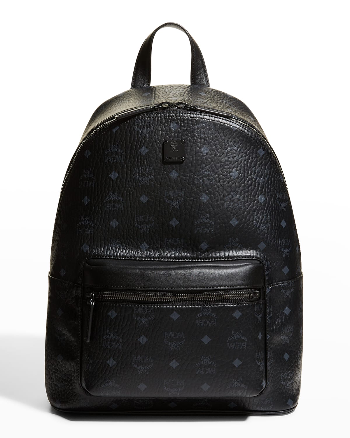 Mcm Men's Logo Monogram Medium Leather Backpack In Black | ModeSens