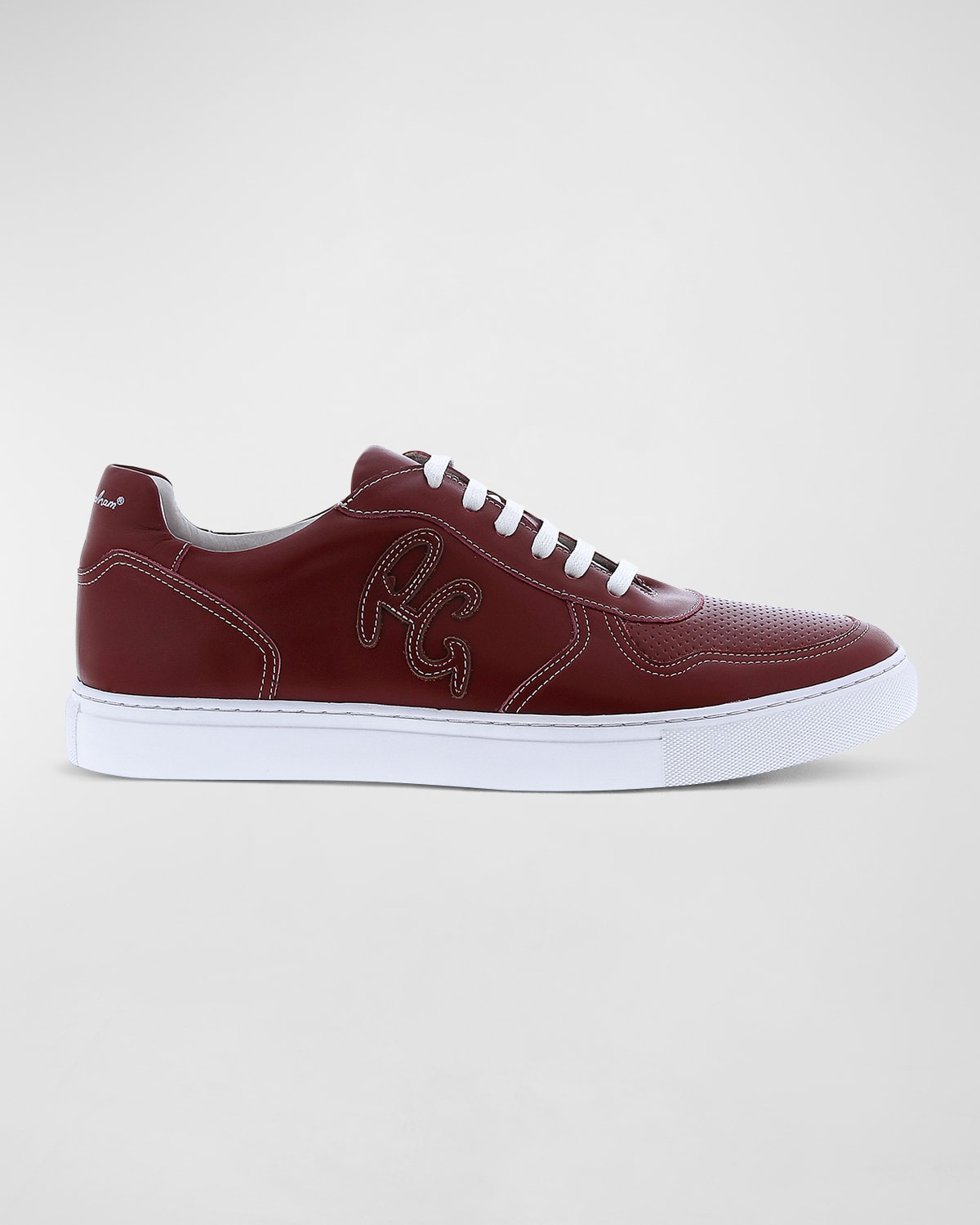 Robert Graham Men's Leather Rg-logo Low-top Sneakers In Red | ModeSens