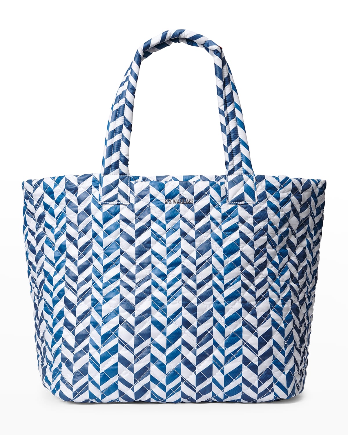 Mz Wallace Metro Deluxe Large Chevron Tote Bag In Ocean Tile Oxford ...