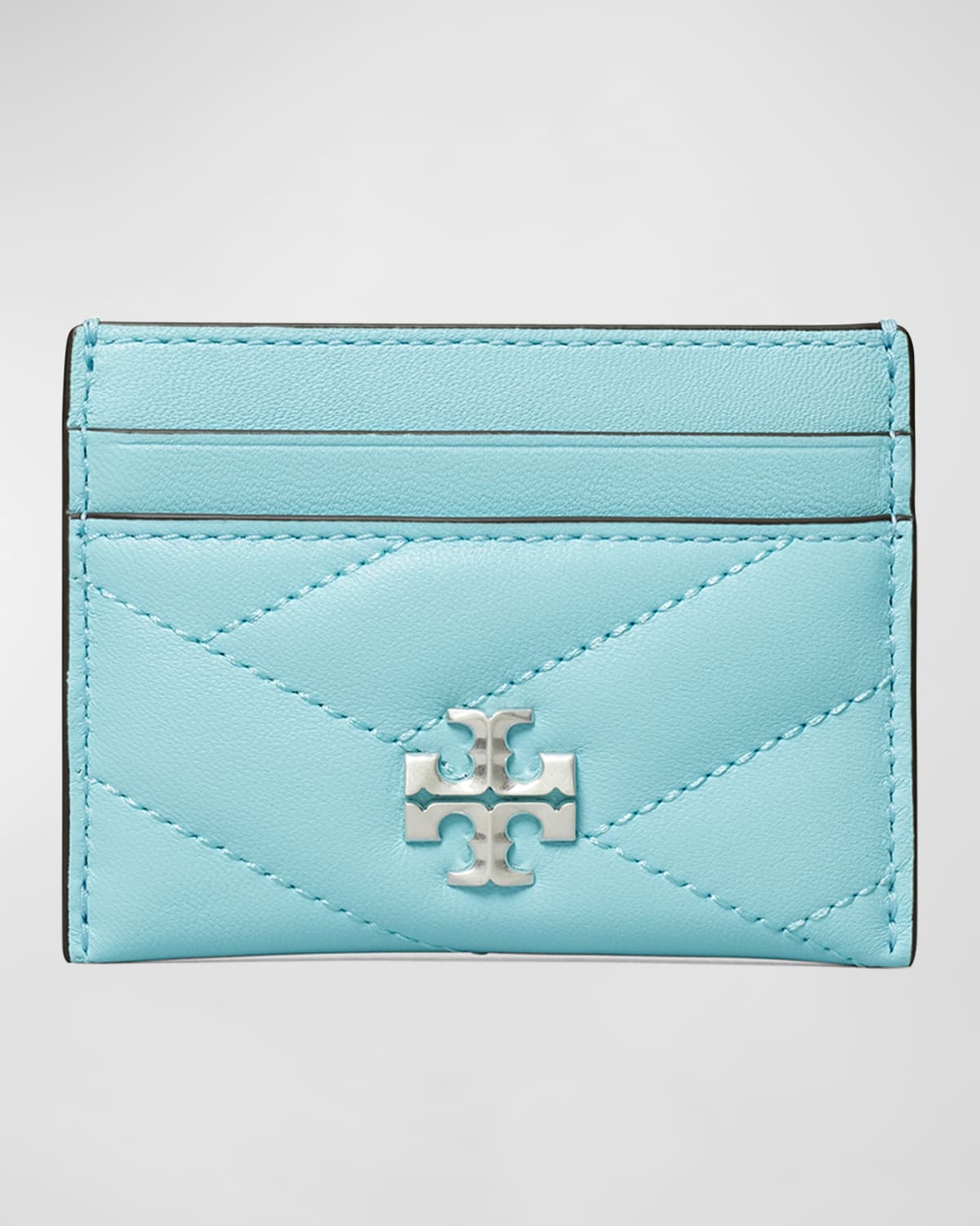 Tory Burch Kira Chevron-quilted Card Case In Light Celeste | ModeSens