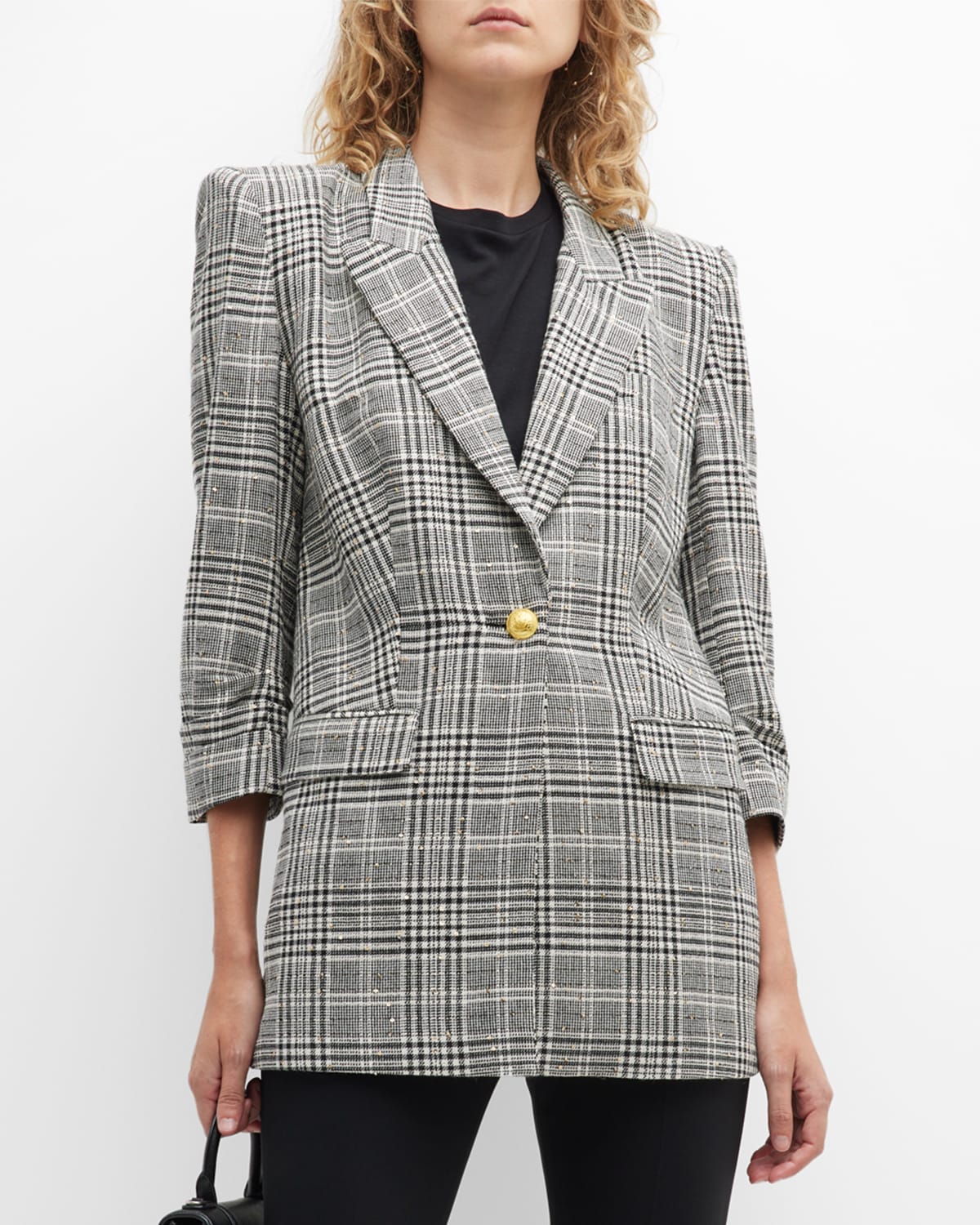 Ramy Brook Sarah Plaid Sequined Blazer | Smart Closet
