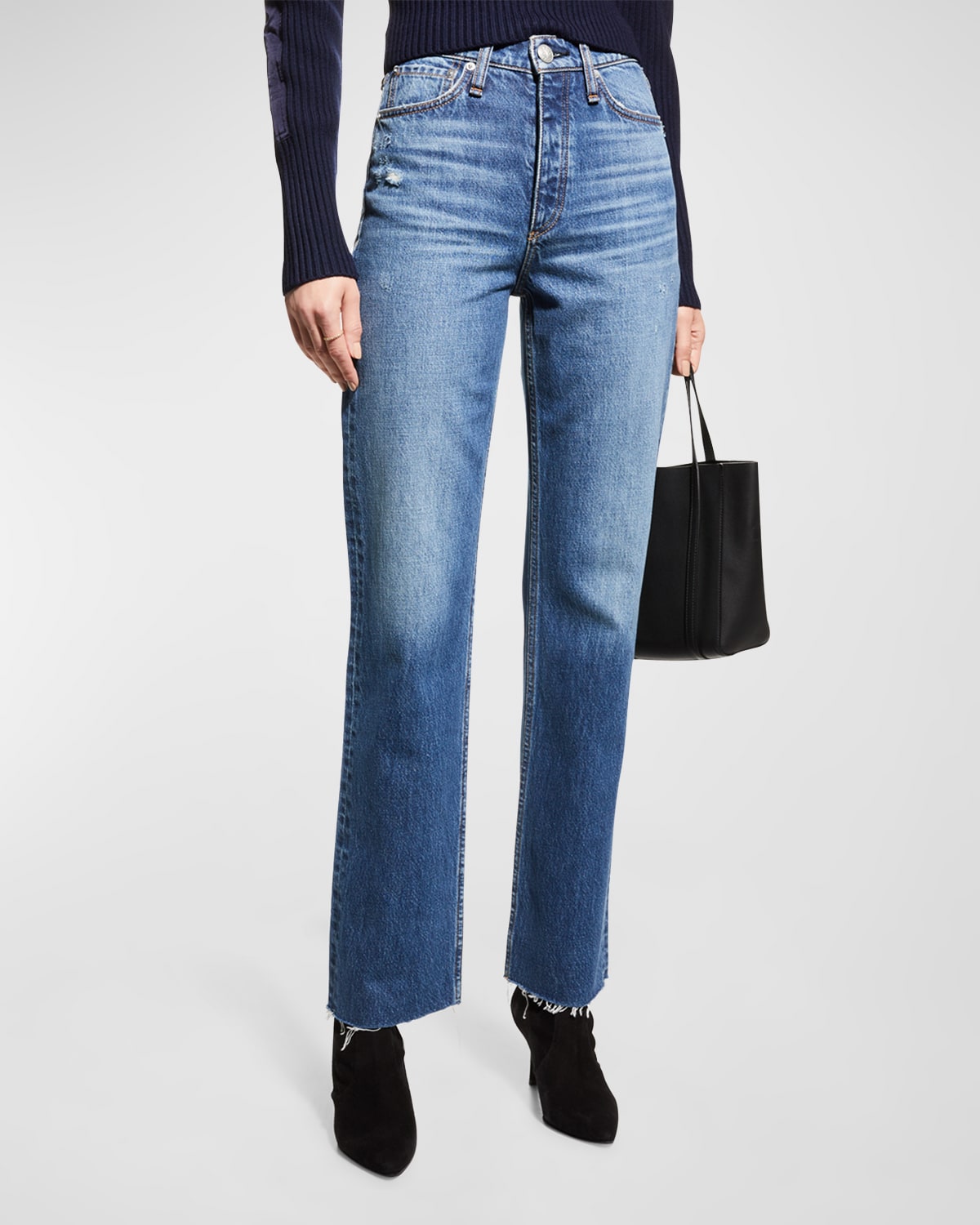 Rag & Bone Alex High-rise Vintage Straight Jeans In Ash | ModeSens