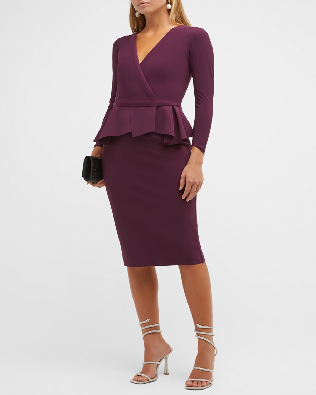 Chiara Boni La Petite Robe Leticia 3/4-sleeve Peplum Sheath Dress In ...