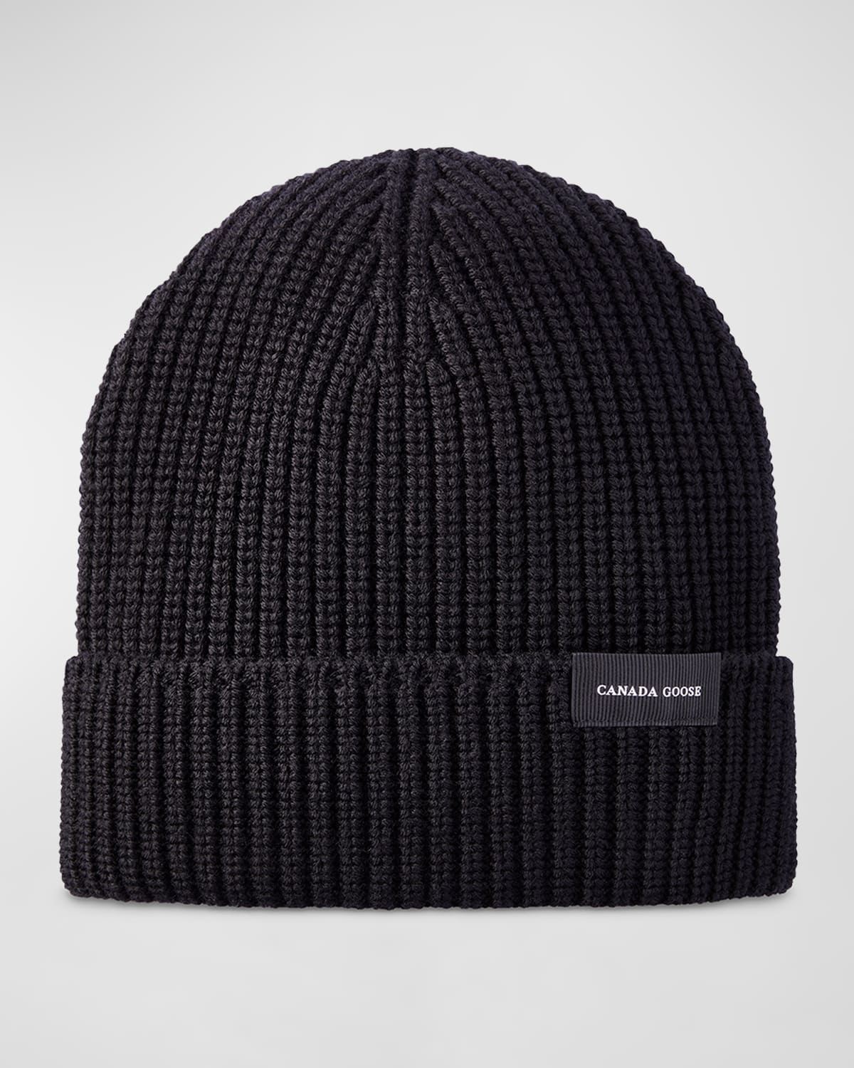 Canada Goose Men's Wordmark Rib-knit Toque Beanie Hat In Black | ModeSens