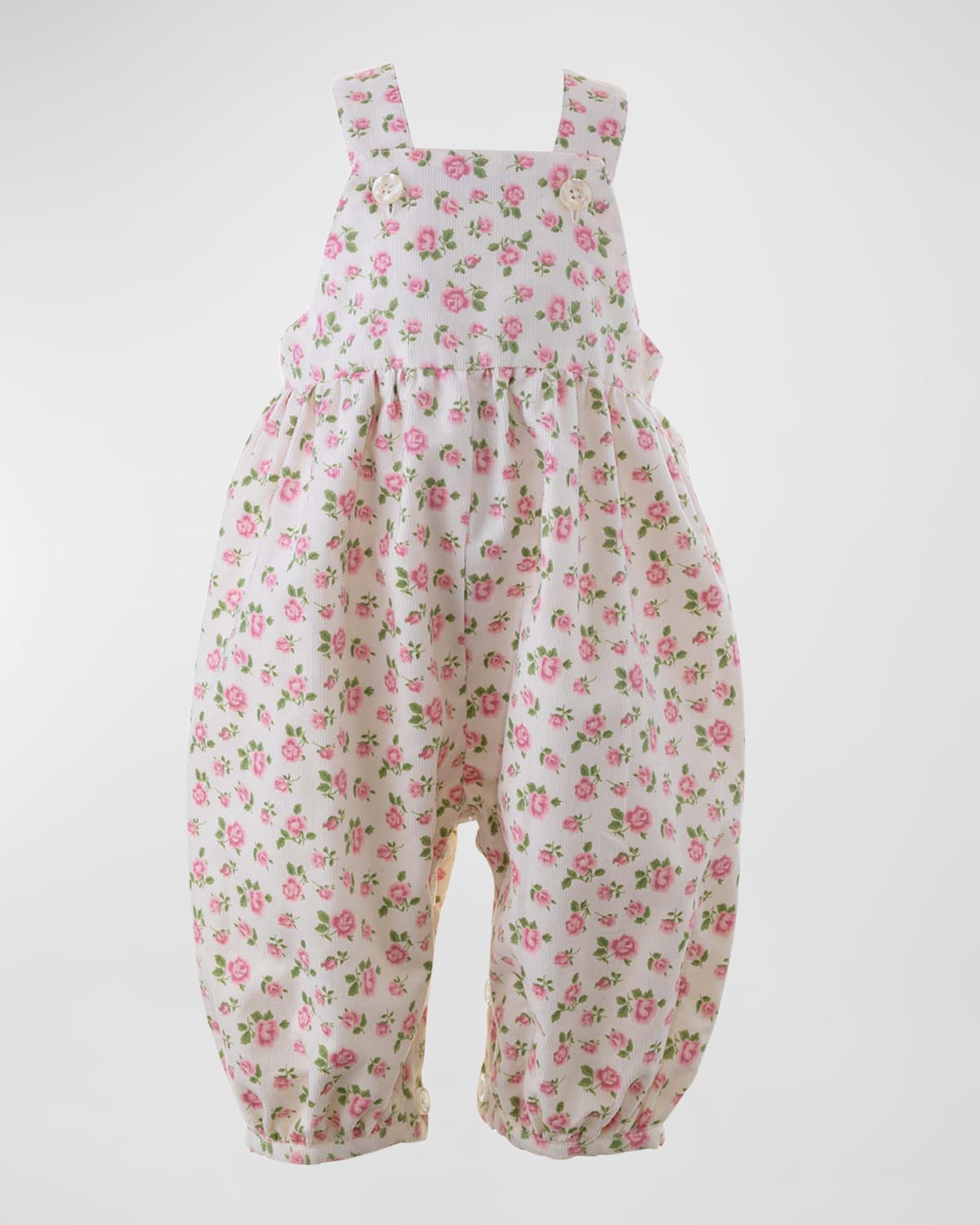 Rachel Riley Kids' Girl's Rose-print Dungarees In Light Beige | ModeSens