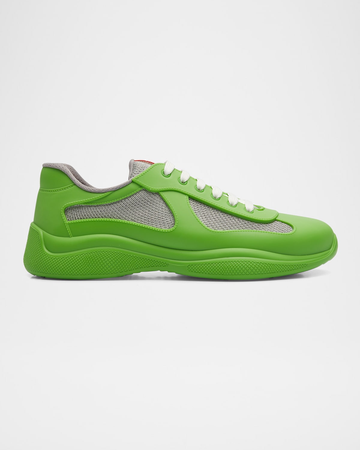 Prada America's Cup Soft Rubber And Bike Fabric Sneakers In Green ...