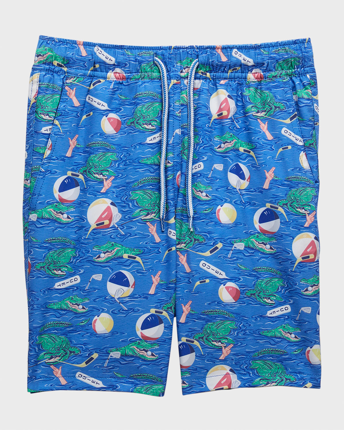 Peter Millar Kids' Boy's Golf Gator Swim Trunks In Blue Marlin | ModeSens